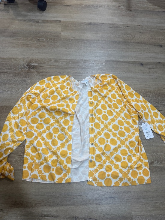 Time and Tru | Sweaters | Time And Tru Yellow Sunburst Buttonfront ...